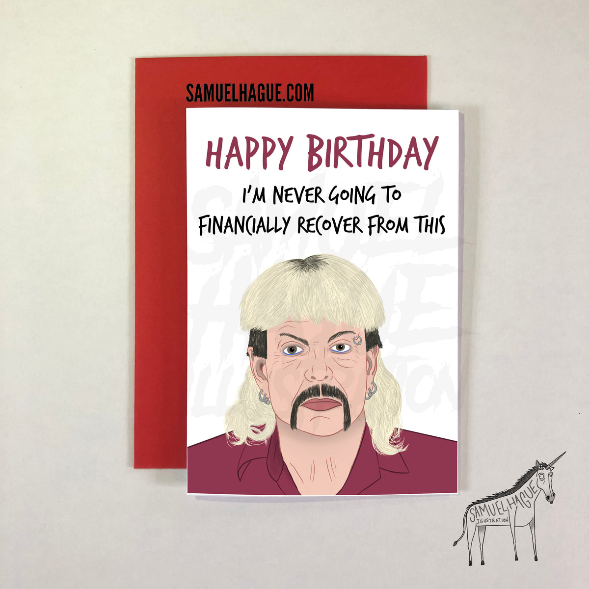 Joe Exotic - Birthday Card – Samuel Hague Illustration
