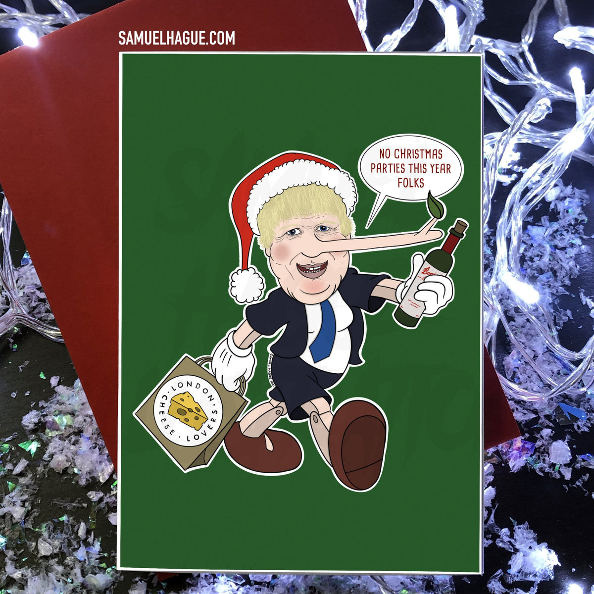 Boris Christmas Party - Christmas Card – Samuel Hague Illustration